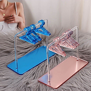 1PCS Earring Display Stand,Multi-color Coat Hanger Shape Display Stand Transparent Earrings Holder Acrylic Jewelry Display Organizer(Gold)