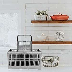 SOLUSTRE Utensil Drain Basket Cutlery Drying Rack Plastic Chopsticks Utensil Sponge Holder Divided Sink Dishwasher Rack Drainer Caddy with Handle for Soap Dishwashing Liquid Drainer