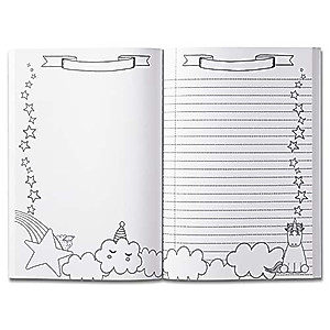Unicorn Journal and Sketchbook: Journal and Notebook for Girls - Composition Size (7.5"x9.75") With Lined and Blank Pages, Perfect for Journal, Doodling, Sketching and Notes
