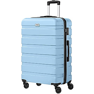 AnyZip Luggage PC ABS Hardside Lightweight Suitcase with 4 Universal Wheels TSA Lock Checked-Large 28 Inch Light Blue