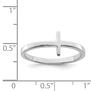 IceCarats 925 Sterling Silver Sideways Holy Cross Ring Christian Religious Band Size 7