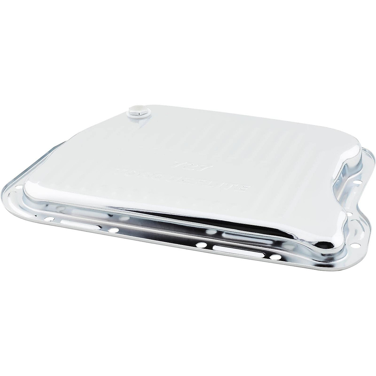 Compatible with Chrysler 727 Torqueflite Steel Transmission Pan, Ribbed, Chrome