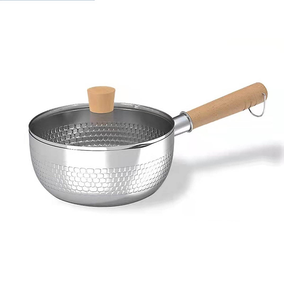 Scizorito 304 Stainless Steel Saucepan, Solid wood anti-scalding handle with hook, Multipurpose Sauce Pan with Pour Spouts, Sauce Pot, Cooking Pot (1.7 Quart/2.2Quart/3.0Quart) (7.1 Inch 1.7 Quarts)