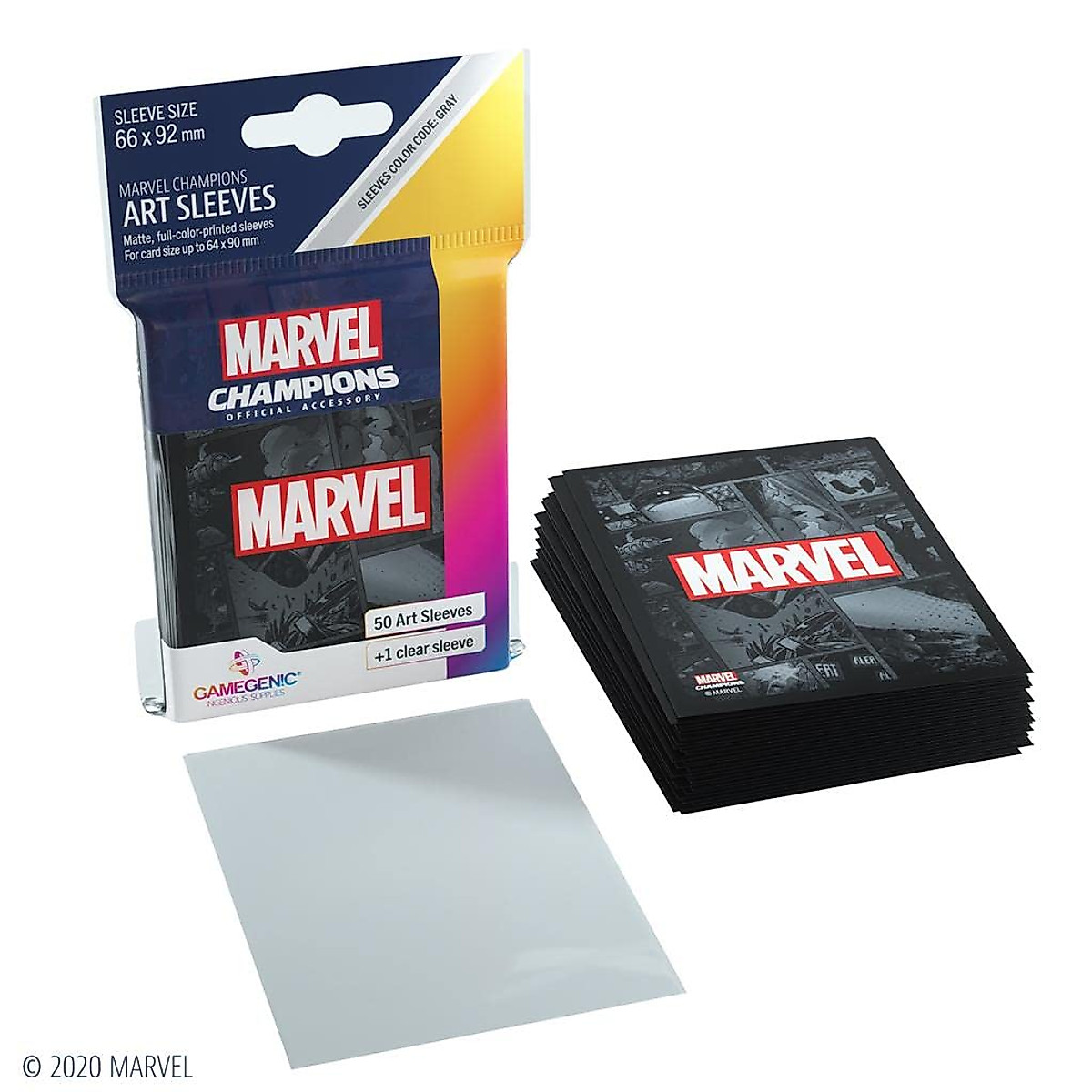 GameGenic Marvel Champions The Card Game Official Black Panther Art Sleeves | Pack of 50 Art Sleeves and 1 Clear Sleeve | Card Game Holder | Use with TCG and LCG Games | Made by Fantasy Flight Games
