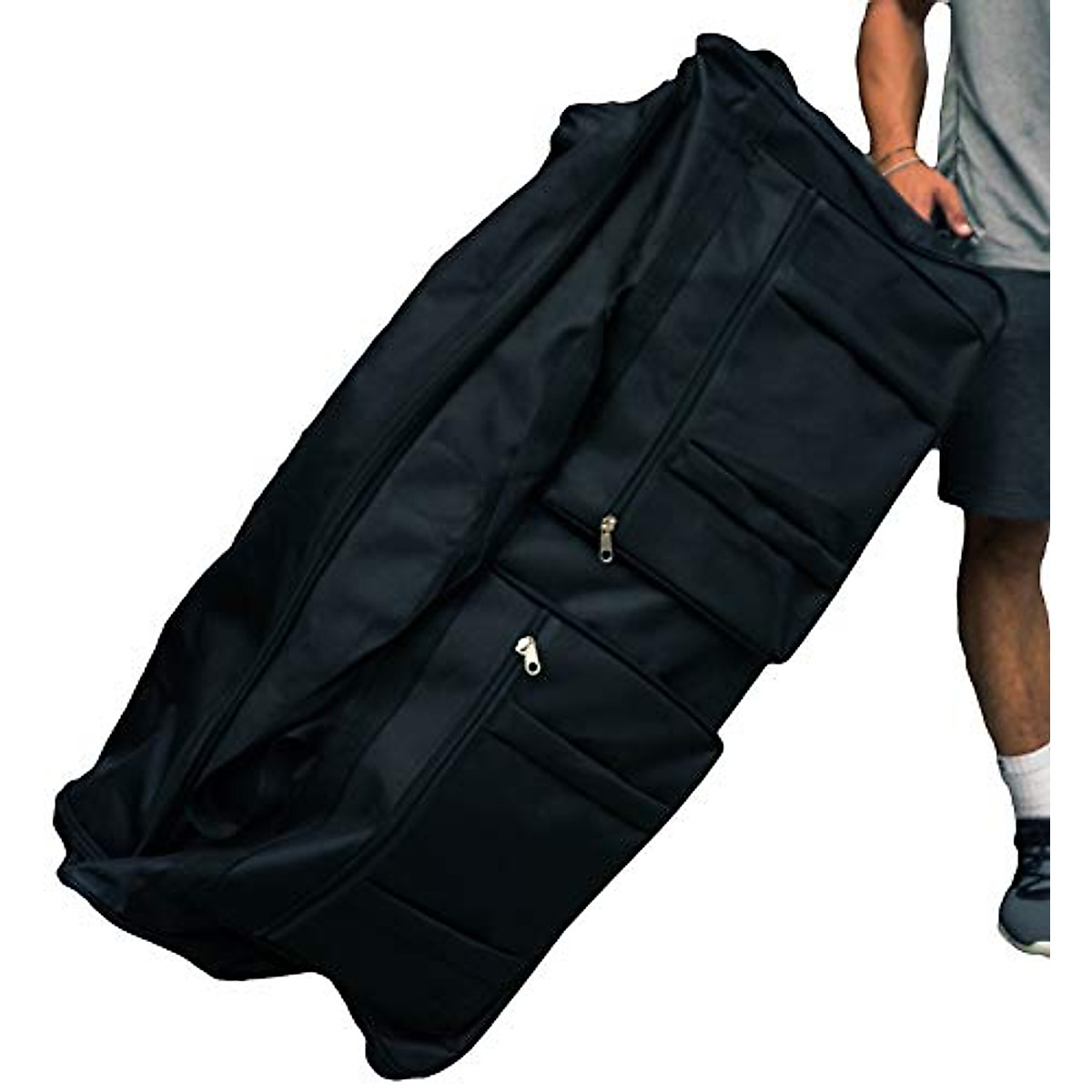 Gothamite 42-inch Rolling Duffle Bag with Wheels, Luggage Bag, Hockey Bag, XL Duffle Bag With Rollers, Heavy Duty Oversized Storage Bag