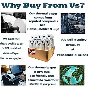 (10 Rolls - 48 GSM) 3 1/8 x 230 Thermal Paper (80mm x 70m) premium tape for Square POS System, Register Thermal Receipt Paper Rolls for TM-T88III, TM-T88IV, TM-T88V, TSP100, CT-S300, CT-S2000