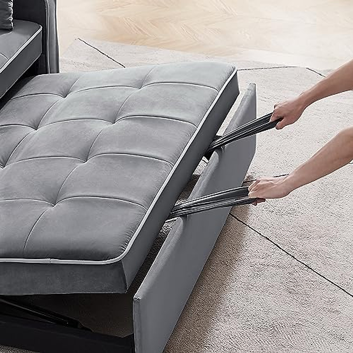 ERYE Tufted Upholstered Futon Sofa Daybed Modern Convertible Loveseat Sofa & Couch Soft Convenient Nap Sleeper Couch Bed for Home Office Apartment Furniture Sets