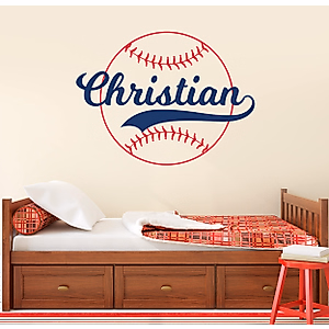 Baseball Wall Decals Decor Custom Name Art Sticker Poster Kids Room Personalized Sports Vinyl Boys Gift LD71