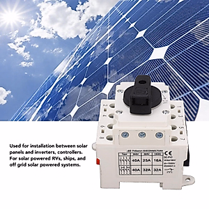 DC Isolator Switch 4P 1000V 32A, Waterproof Solar Disconnect Switch for Outdoor PV System