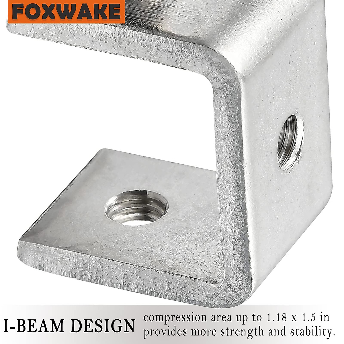 Heavy Duty Stainless Steel C Clamps 2 1/2 Inch for WoodWorking, Small U Clamps for Mounting, Mini Desk Clamps with Stable Wide Jaw Opening & Protective Pads/I-Beam Design (2pcs)