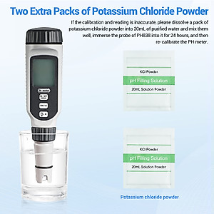 Dr.meter Digital Water pH Meter, 0.01 Resolution High Accuracy PH Testing Pen with Backlit and Data Hold, 0-14pH Measurement Range Water Quality Tester for Hydroponics, Pool, Aquarium, Brewing