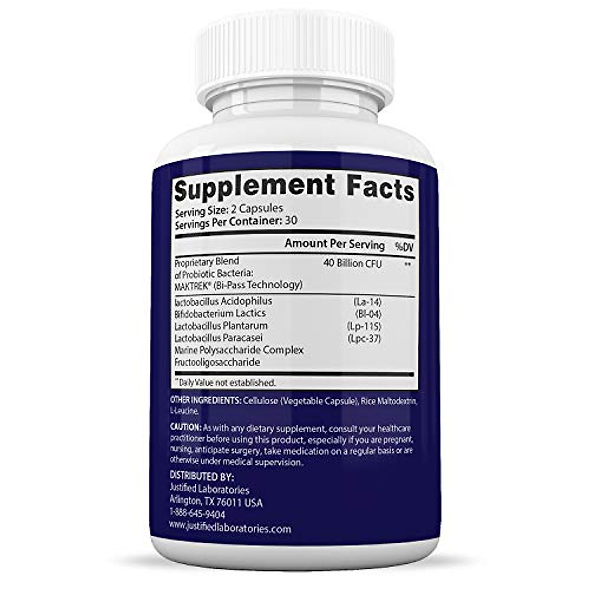 Justified Laboratories (2 Pack) Clear Nails Plus Max Pills 40 Billion CFU Probiotic 60 Capsules