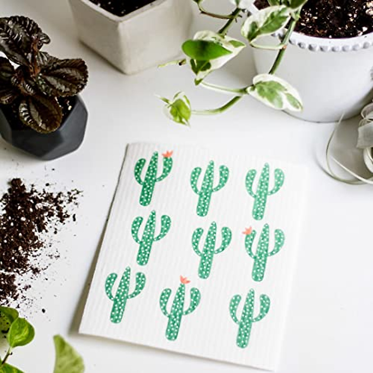 Ecoloie Swedish Sponge Reusable Dishcloth Cacti 6.5 x 8 inches, Set of 2
