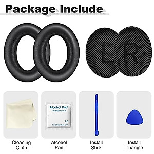 MOLOPPO Replacement Earpads Cushions for Bose QuietComfort 35 (QC35) & Quiet Comfort 35 II (QC35 ii) Headphones, Ear Pads with Softer Leather, Noise Isolation Foam, Added Thickness，Black