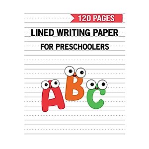 Lined Writing Paper for Preschoolers: 120 Blank Handwriting Practice Paper with Dotted Lines For Students Learning to Write Letters