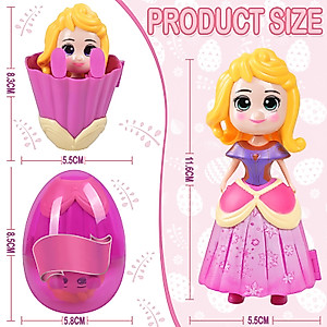 Touber 4 Pack Princess Deformation Prefilled Eggs for Toddler Boys Girls Kids Basket Stuffers Gifts - Easter Basket Filler Toys