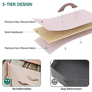 YITAHOME Dresser with 6 Drawers - Fabric Storage Tower, Organizer Unit for Bedroom, Living Room, Hallway, Closets (Rose Gold)