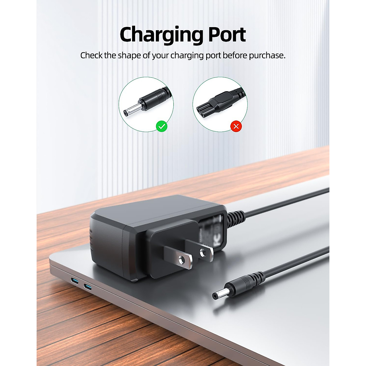 8V Charger Fit for Philips HQ840 Power Cord Shaver Norelco Multigroom Series 3000 MG3750 MG3750/50 MG3750/10 MG3750/60 MG3760 MG3760/50 Replacement Supply Trimmer Charging Cable 5Ft