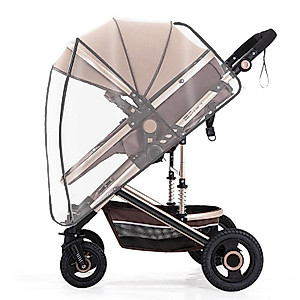 Winter Baby Stroller Cover, Universal Stroller Windshield Rain Cover to Keep Warm in Winter, Baby Travel Weather Shield Stroller Cover for Pushchair (Transparent EVA)