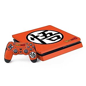 Skinit Decal Gaming Skin Compatible with PS4 Slim Bundle - Officially Licensed Dragon Ball Z Goku Iconic Kanji Symbol Design