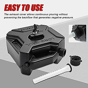 1.3 Gallon Portable Petrol Diesel Storage Gas Can 5L Gas Tank Fuel with lock & key Black Compatible With Motorcycle SUV ATV Most Cars Yacht