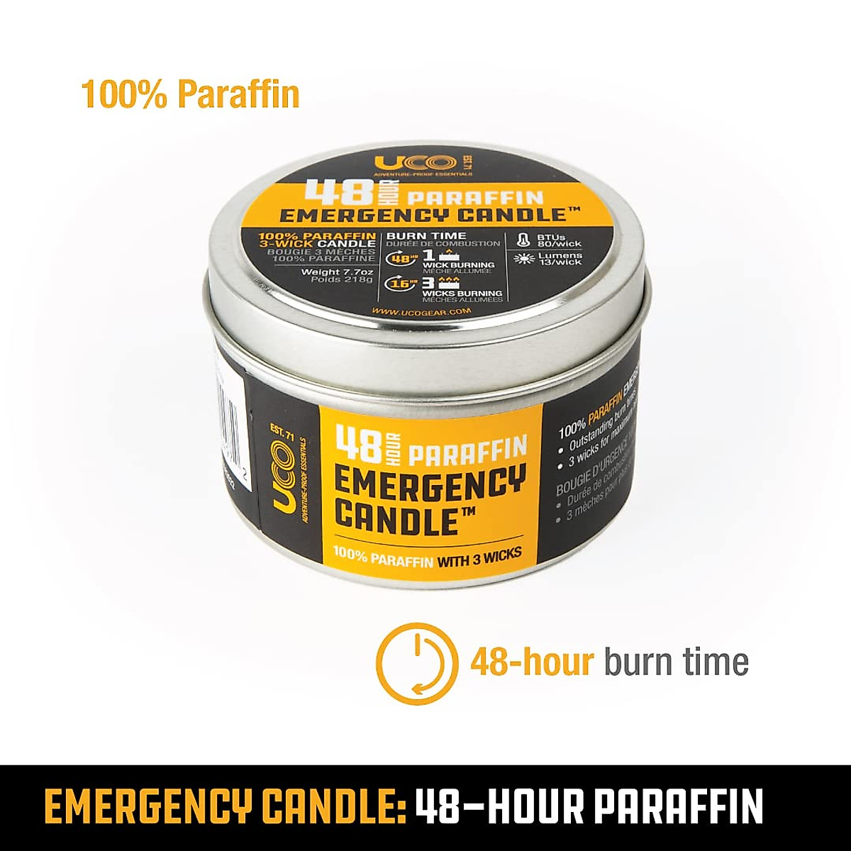 UCO Emergency Candle, Paraffin, 48 Hour