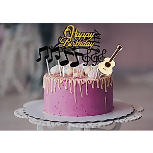 DIY Set of 9 Letters Happy birthday Cake Topper Cake Guitar Party Decorations