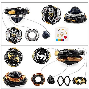 ROKK NOW Metal Fury Bey Battle Burst Gyro Attack with Starter Battle Arena, Launchers & Includes 4 Bay Battling Metal Gyro Bey Battle Top Blades for Adults, Boys & Girls