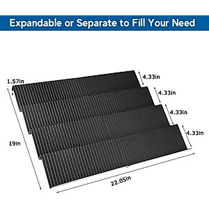 SZWQILIN Spice Drawer Organizer,Spice Rack Drawer for Kitchen , 4 Tier Acrylic Drawer Spice Organizer for Jars and Packets ,Expandable From 11" to 22" 8 Pack (black)