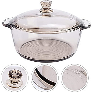 Glass Saucepan with Cover Heat-Resistant Glass Pot and Pan with Lid, Clear Glass Cooking Pot Cookware Set for Pasta, Noodle, Soup & Baby Food