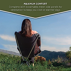 TIMBER RIDGE FC-339L Lightweight Portable Backpacking Folding Compact Camping Adults, Outdoor Chair with Carry Bag for Travel, Hiking, Beach, Supports 300lbs, 22" W x 14.2" D x 28.7" H, Gray