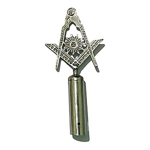 CraftX Masonic BLUE LODGE TOPS, MM, Silver Color Freemason Masonic Pole Topper Gift for Him - Her