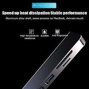 SHYPT USB HUB C Adapter 6 in 1 USB C to USB 3.0 HDMI-Compatible Dock USB-C Type C 3.0 Splitter