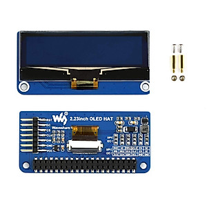 2.23 inch OLED Display HAT Compatible with Raspberry Pi/Jetson Nano/Arduino/STM32, 128×32 Pixels SPI I2C OLED with SSD1305 Driver