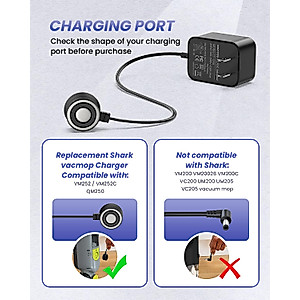 Replacement for Shark VACMOP VM252 VM252C QM252 VM251 VM250 Shark Cordless Hard Floor Vacuum Mop Magnetic Power Cord