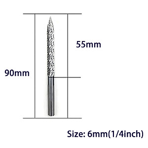 1/4 Inch 6mm High Carbide Steel Burr Drill Bit Tire Reamer Carbide Cutters Rotary File Reamer Wire Cutter Tire Repair Tool Automobile Car Tool