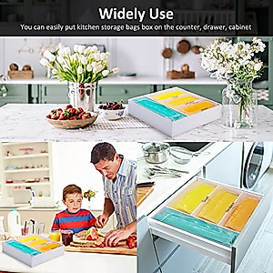 Ziplock Food Bag Storage Organizer, Acrylic Baggie Organizer Plastic Bag Dispenser Holder For Gallon Quart Sandwich And Snack, Compatible with Ziploc, Solimo, Hefty, Glad, Up&Up, GreatValue (Clear)