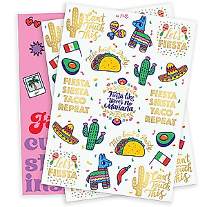 xo, Fetti Fiesta Party Supplies Metallic Tattoos - 40 styles | Cinco De Mayo Decorations, Final Fiesta Bachelorette + Mexican Decor