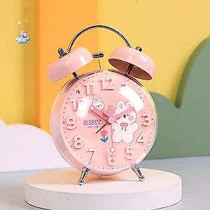 GRFIT Alarm Clocks Loud Alarm Clock for Bedrooms, Analog Alarm Clock, Small Alarm Clock, Cute Design for Kids, Battary Operation, 4 inch Digital Alarm (Color : B)