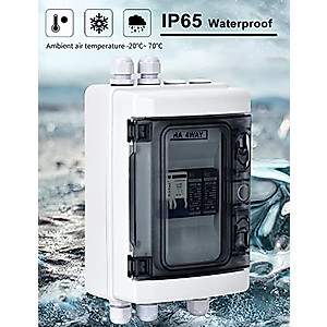 DIHOOL Outdoor Circuit Breaker Box, Solar Isolator Disconnect Switch 40 Amp Breaker DC 500V