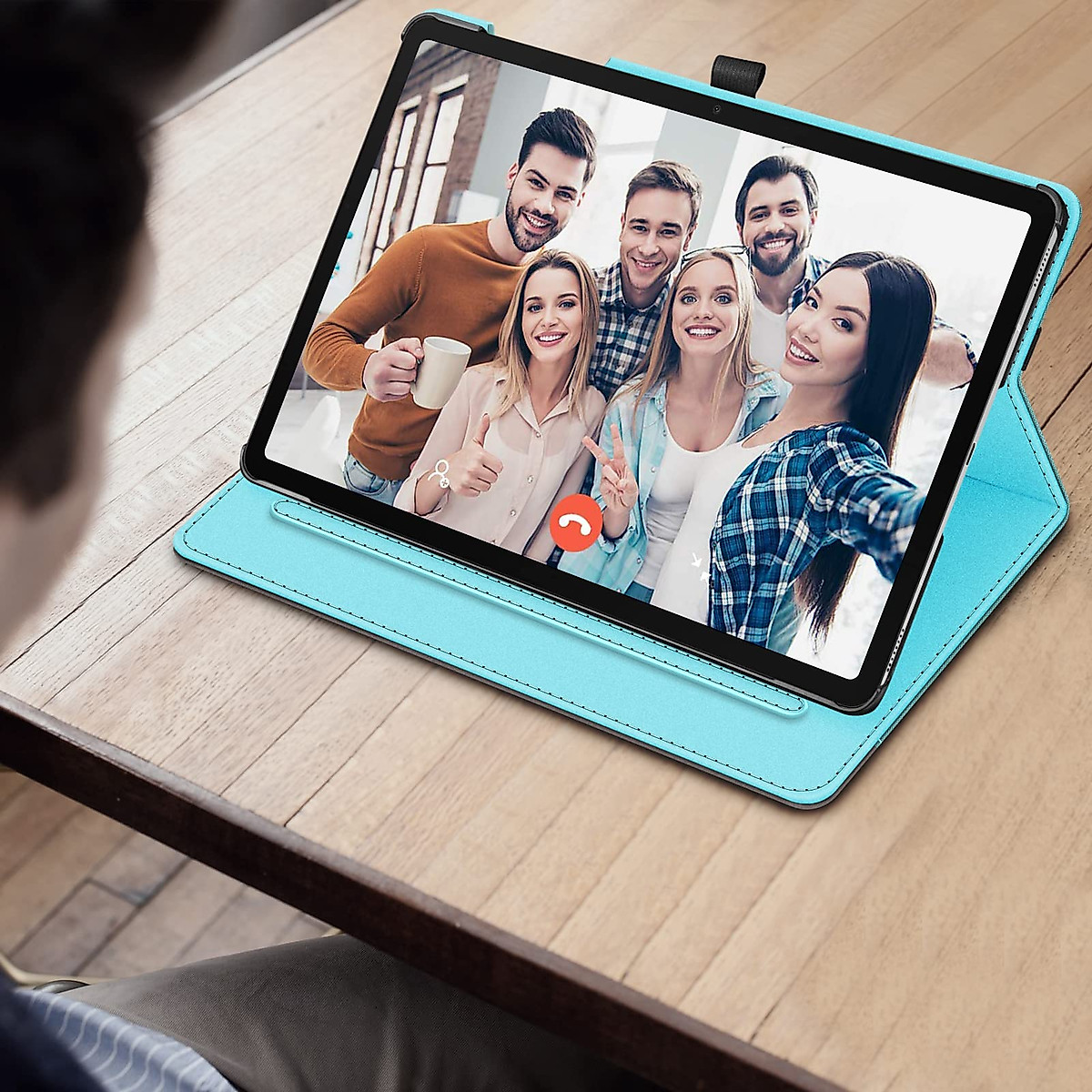 Fintie Case for Samsung Galaxy Tab S10 Plus/ S9 Plus/ S8 Plus/ S7 FE/ S7 Plus 12.4 Inch, Multi-Angle Viewing Protective Cover with Pocket, Auto Sleep/Wake, Turquoise