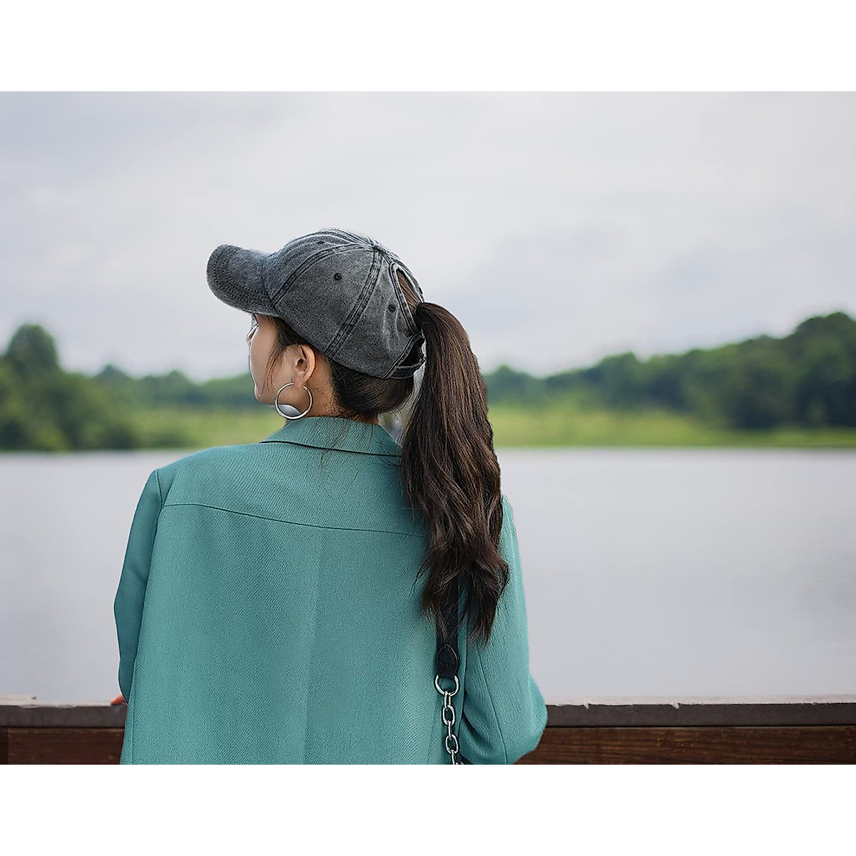 LOKIDVE Women's Lake Life Cuz Beaches Be Salty Baseball Cap Embroidered Vintage Dad Hat Black