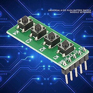 Walfront 4 Key Keyboard Module Universal 4 Key Push Button Switch Module Keyboard Board for DIY Accessory Kit