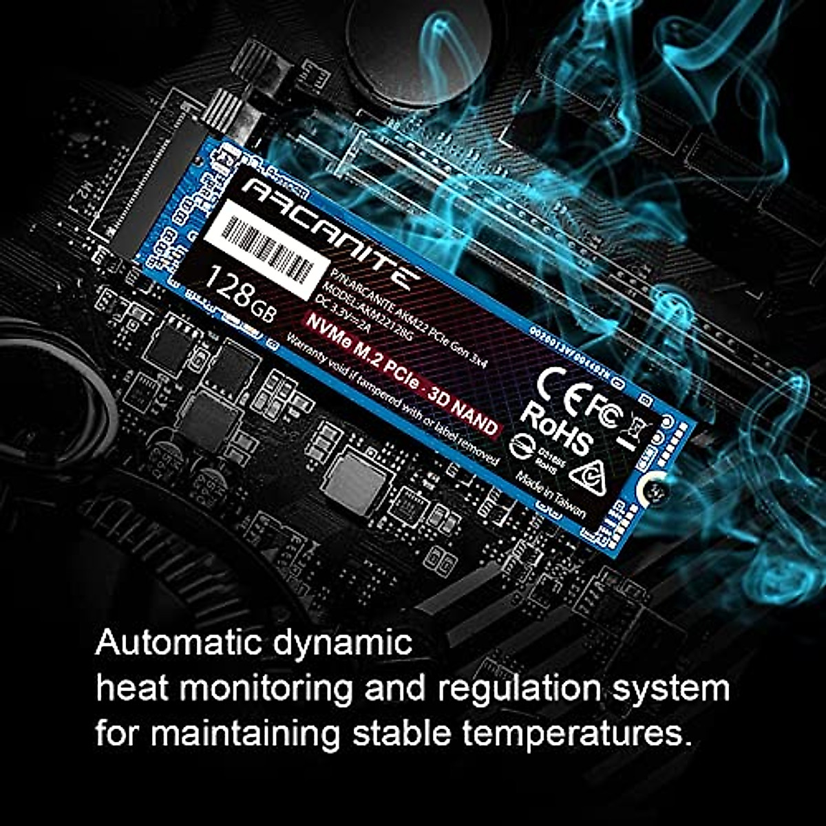 ARCANITE SSD 128GB PCIe Gen 3.0 x 4 NVMe Internal M.2 2280