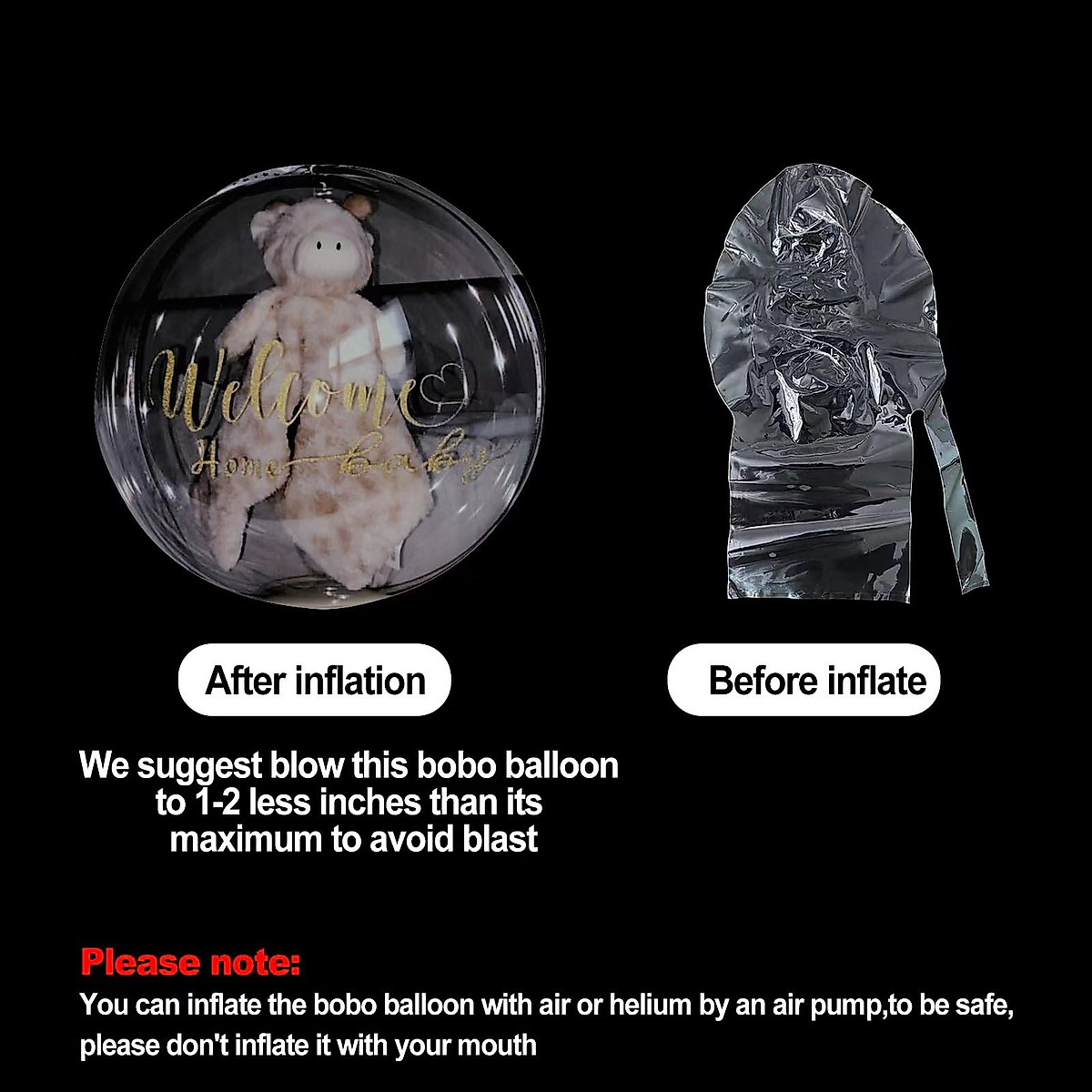 Tcwlyfc Large Clear Balloons for Stuffing- 13Pack 30inch Wide Mouth Bobo Balloons for Stuffing, Bulk Transparent Balloons Decor For Valentine's Day, Birthday, Weddings, Baby Showers, Party Decorations