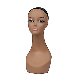 L7 Mannequin 4 Pcs Lifelike Female Plastic Mannequin Head Wig Stand Realistic Wig Display Head Props