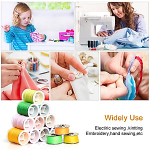 NEX Sewing Thread Set 64 PCS Assorted Sewing Threads with Bobbins Case Thread Spools for Basic Sewing Machine, Emergency and Travel