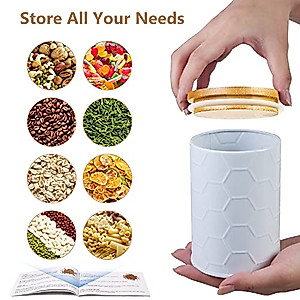 KITCHOP Canisters for Kitchen Counter, Flour Storage Container, Brown Sugar Container with Lids Airtight, Kitchen Decor, White Canisters Sets of 4