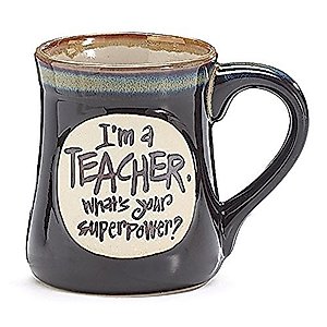 1 X I'm a Teacher Superpower Deep Black 18 Oz Mug