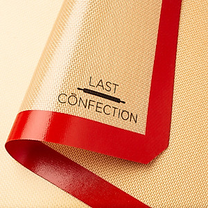 Last Confection Silicone Baking Mat - Set of 3 Non-Stick Professional Food Safe Tray Pan Liners - 2 Half Sheet (11-5/8" x 16-1/2") 1 Quarter Sheet (8-1/2" x 11-1/2")